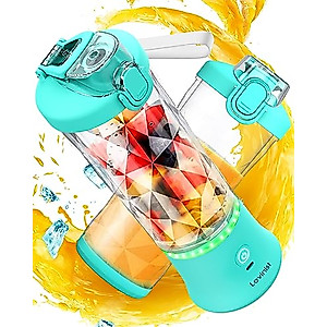 20oz Portable Blender, 5000mAh Rechargeable Personal Blender For Shakes and Smoothie, 6 Stainless Steel Blades USB and BPA-Free Mini Portable Blender for Fresh Juicer Kitchen/Gym/Travel/Office