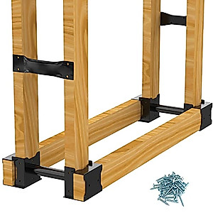 Firewood Rack Outdoor Storage, Storage Rack,Fireplace Wood Storage Holder, Adjustable Log Rack Holder with Screws