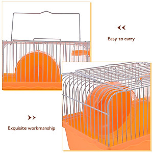 ULTECHNOVO Chinchilla Cage Hamster Carrier Guinea Pig Travel Cage with Wheel and Water Bottle- Small Animal Cage Small Devil Hamster Carry Cage Guinea Pig Toys Hamster Enclosure