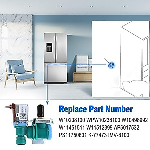 KANGQL Solenoid Valves, Long Lasting Refrigerator Water Inlet Valves W10238100 Single Water Valves Water Inlet Solenoid Valves Texture