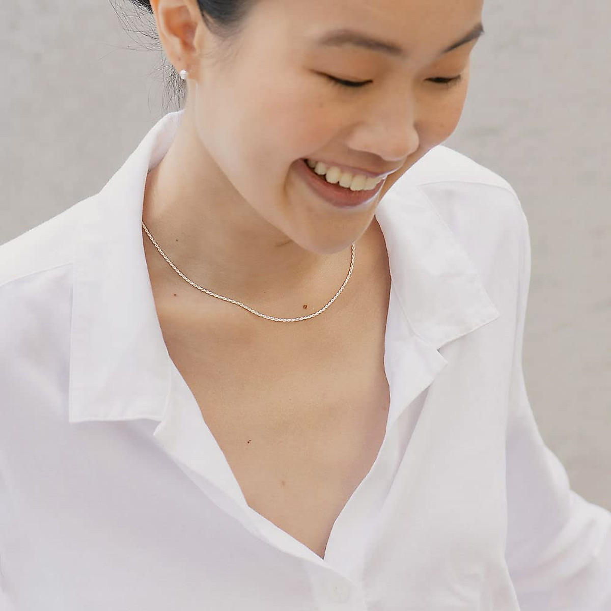 Sterling Silver Diamond Cut High Polished 1mm Italian Twisted Rope Chain Necklace 16"-24" (20)