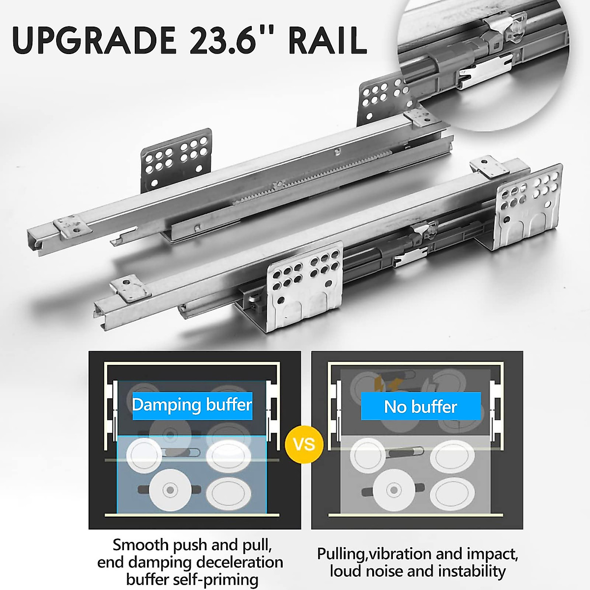 Stainless Steel Pull Out Cabinet Drawers Pantry Pull Out Basket Cabinet Organizer for Home, Kitchen, Bathroom Deepen 2-Tier Metal Sliding Baskets w/Soft-Close Pull Out Storage for Pots and Cans