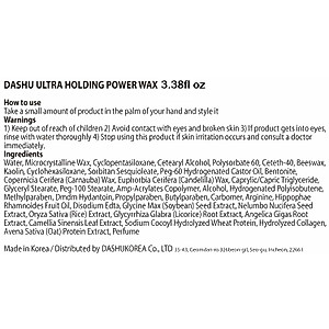 DASHU Ultra Holding Power Men Hair Wax Strong Hold | Long Lasting & Easy to Wash Edge Control Hair Styling Wax w/Collagen & Argan Oil 3.38 fl oz