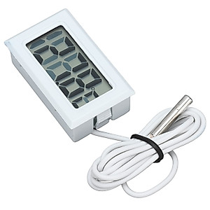 Entatial Electronic Digital Thermostat, 2s Refresh Mini 2Pcs Refrigerator Temperature Meter for Garden for Aquarium(White*2)
