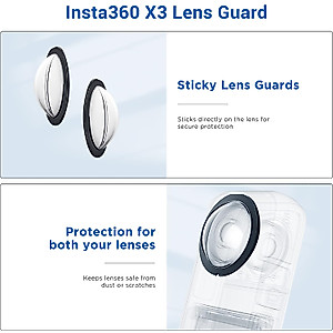 LEWOTE 7in1 Compatible with Insta360 X3 Accessories Kit[Silicone Camera Case][Lens Guards Cover][Screen Protector Film][Outdoor Carrying Case Bag with Auto Locking Carabiner and Anti-Loss Lock]