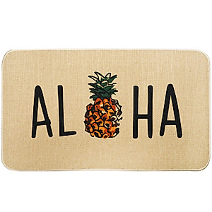 Doormat Bath Rugs Non Slip Summer Pineapple Funnyation Washable Cover Floor Rug Absorbent Carpets Floor Mat Home Decor for Kitchen Bathroom Bedroom (16x24)