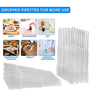 ReliMedPro 100 PCS 3ML Dropper Pipettes Essential Oil Transfer, Disposable Plastic Eye Dropper for Science Experiments, Crafting, Makeup Tool, 3ml-Improved