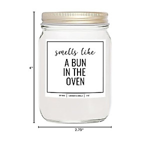 YouNique Designs Pregnancy Announcement Candle for Grandparents Dad Family Uncle Aunt, 8 Oz, Pregnancy Reveal to Parents, White All Natural Soy Vegan Aromatherapy Candles (Lavender & Vanilla)