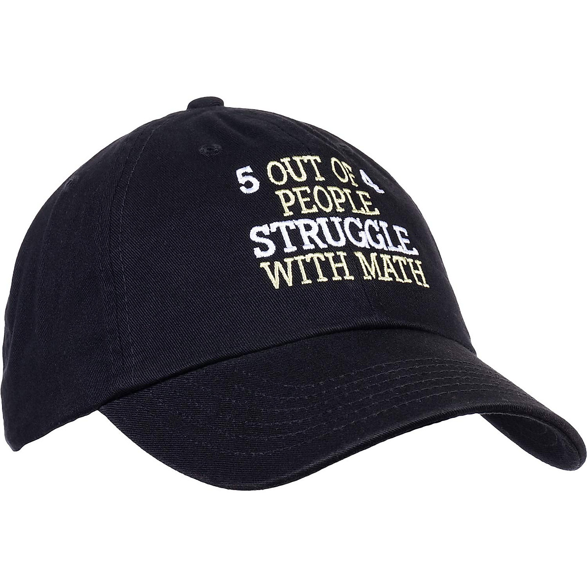 Ann Arbor T-shirt Co. 5 of 4 People Struggle with Math | Funny School Teacher Teaching Humor Baseball Dad Hat Black