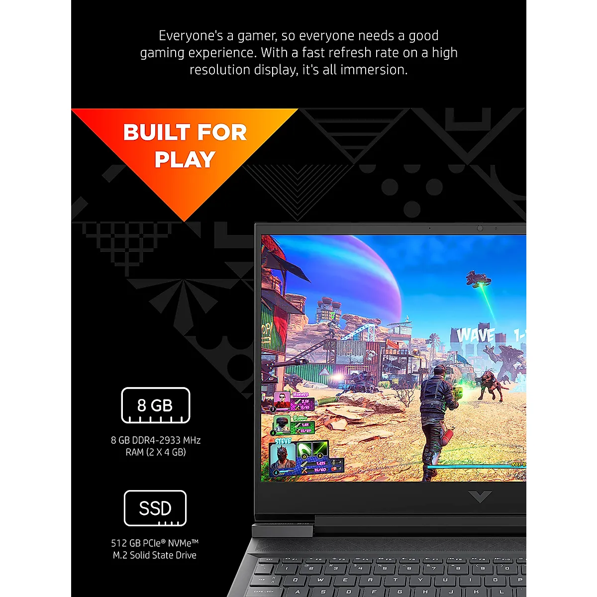 HP Victus 16-d0020nr 16.1” FHD Gaming Laptop, NVIDIA GeForce RTX 3050, Intel Core i5-11260H, 8GB RAM, 512GB SSD Windows 10 Home(2021)(Renewed)