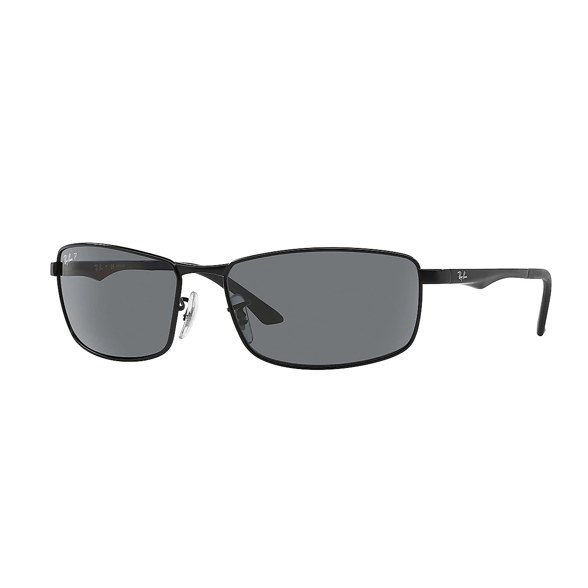 Ray-Ban RB3498 Sunglasses + Vision Group Accessories Bundle (Matte Black/Grey Polarized (006/81), 61, Millimeters)
