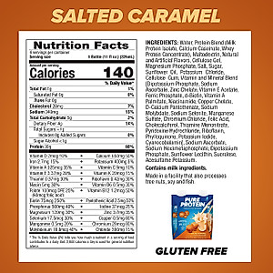 Pure Protein Salted Caramel Shake, Ready to Drink and Keto-Friendly, Vitamins A, C, D, and E Plus Zinc to Support Immune Health, 11 Oz, 12 Count