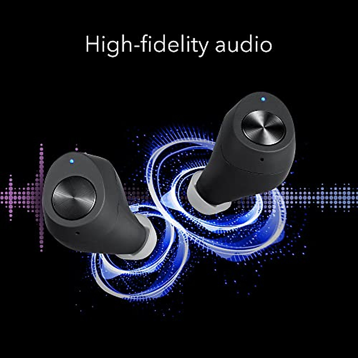 Dartwood Wireless Earbuds - True Wireless Bluetooth Earbuds with Touch Controls and Charging Case (Black)