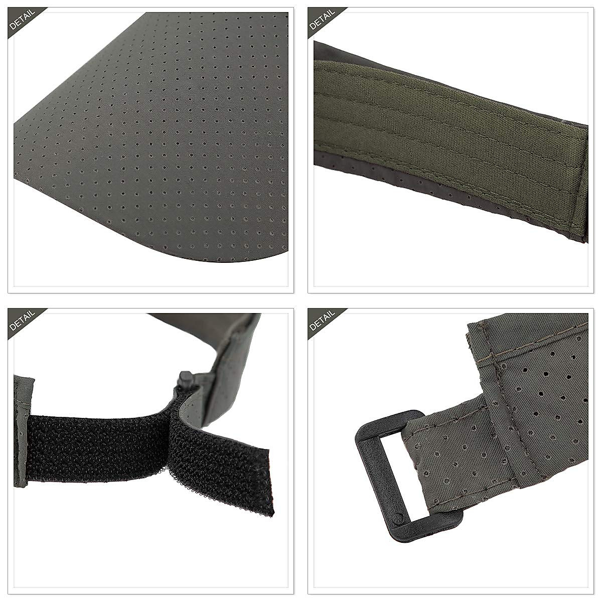 Sportmusies Sun Sport Visors Hat Fits Men Women, Running Golf Beach Cap Extra Long Brim Quick Dry Summer Army Green