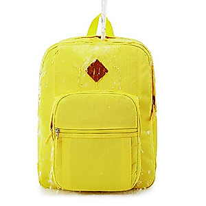 abshoo Classical Basic Womens Travel Backpack For College Men Water Resistant Bookbag (Yellow)