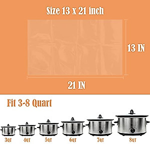 Valuetalk Slow Cooker Liners (50 Liners), 13" × 21" Crock Pot Cooking Bags, Fit 3QT to 8QT, Disposable Cooking Bags Suitable for Slow Cooker, Ovens, Oval & Round Pot, 1 Pack (50 Liners)