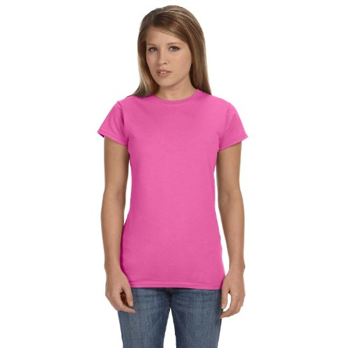 Gildan Women's Softstyle Cotton T-Shirt, Style G64000L, Multipack, Azalea (2-Pack), Small