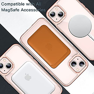 JETech Magnetic Case for iPhone 13 Mini 5.4-Inch Compatible with MagSafe Wireless Charging, Shockproof Phone Bumper Cover, Anti-Scratch Clear Back (Rose Gold)
