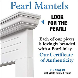 Pearl Mantels 510-48 Newport 48-Inch Fireplace Mantel Surround with Medium Density Fiberboard, White