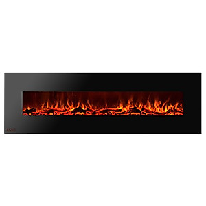 IGNIS Royal 72 inch Wall Mount Electric Fireplace with Logs c SA us Certified (Could be recessed with no Heat)