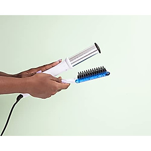 InStyler Max Prime Wet To Dry 1.25" White 2-Way Professional Tourmaline Ceramic Rotating Iron with Ionic Bristles - Dry, Straighten, Style & Curl Hair - Four Heat Settings - Automatic Shut Off