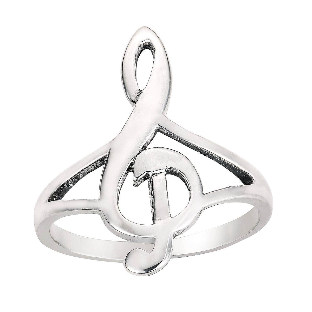 CloseoutWarehouse 925 Sterling Silver Soul Harmony Music Note Ring Size 11
