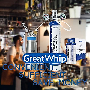 GreatWhip Whipped Cream Chargers, 615g Whip Cream Charger Cylinder, 6 Cylinders (1 Carton)