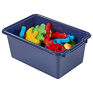 ECR4Kids Scoop Front Storage Bins, Multipurpose Organization, Navy, 10-Piece