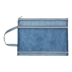 Mesh Zipper Pouch Exam Storage Bags File Pocket Multipurpose Plastic Document Pouch for Office School Supplies Travel Zip File Folder Organizer Zip File Folder Pouch for Binder