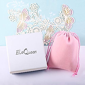 EleQueen Women's Wedding Bridal Jewelry Sets for Brides Bridesmaids, Cubic Zirconia Teardrop Necklace Tennis Bracelet Dangle Earrings Jewellery Set Ruby Black-Tone