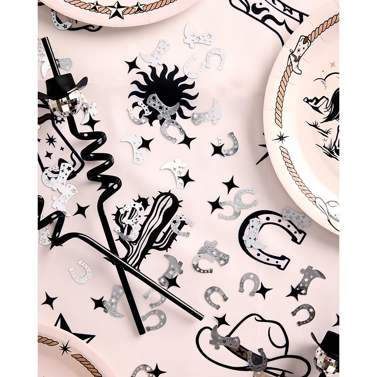 xo, Fetti Western Tablecloth | 9' x 4.5' | Rodeo Bachelorette Tablescape, Ranch Birthday Party Decoration, Cowgirl Table Decor, Cowboy Kids Party Supplies