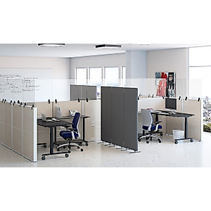 Stand Steady ZipPanels Office Partition | Room Dividers | Three Zip Together Panels Provide Privacy and Reduce Ambient Noise in Workspace, Classroom and Healthcare (Dark Gray)