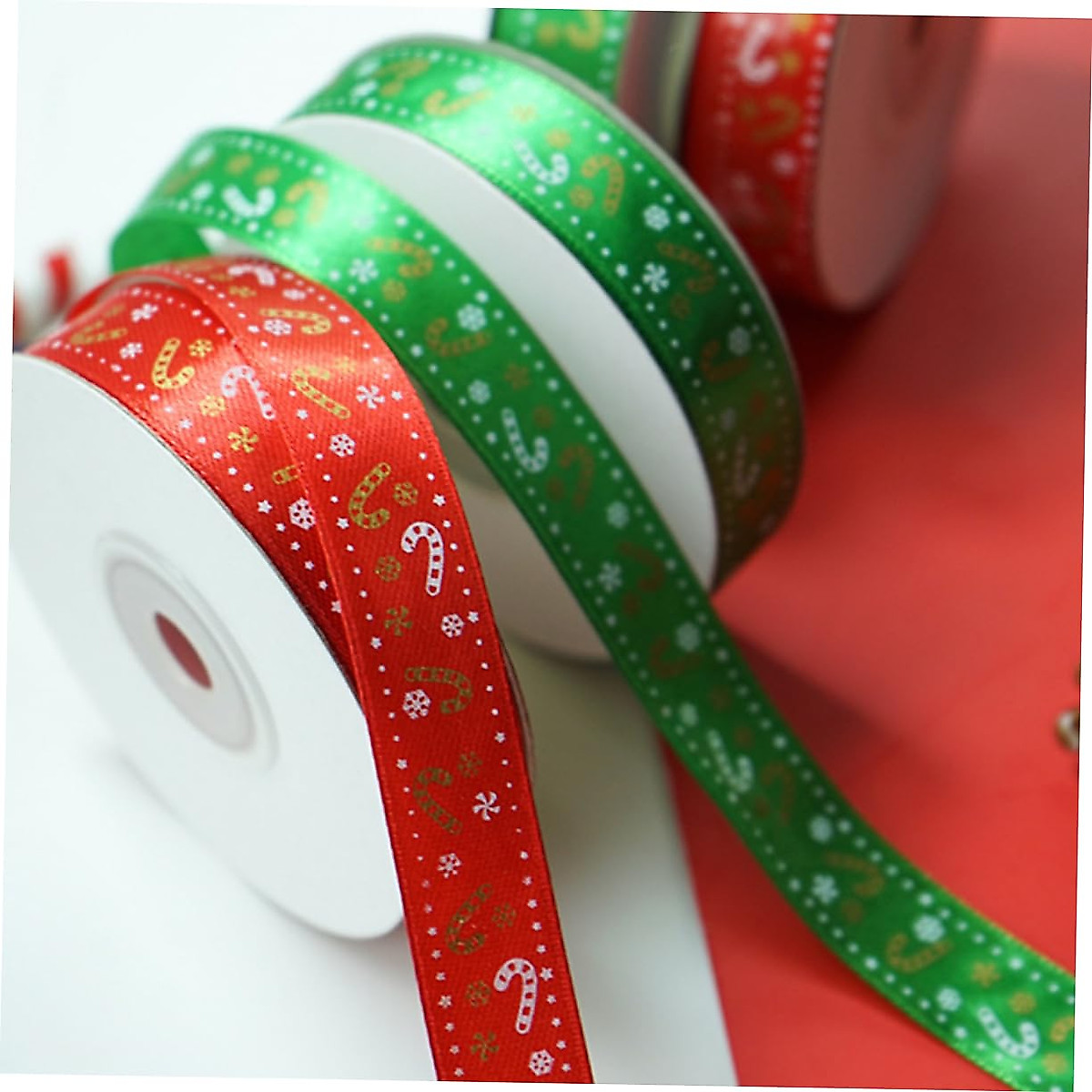 BESTOYARD 4 Rolls Christmas Wrapping Ribbon Xmas Theme Ribbon Holiday Craft Ribbon Ribbon Christmas Decor Christmas Party Supplies Christmas Tree Hanging Decoration DIY Ribbon Bow Tie