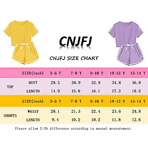 CNJFJ Cute Outfits For Girls 10-12 Years Old Plaid Shorts Sleeve Crop Tops And Shorts Sets