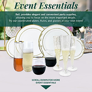 Reli. (100 Bulk Pack Plastic Champagne Flutes 4.5 Oz, Clear | Plastic Champagne Glasses/Flutes | Disposable, BPA-Free,Shatterproof Cups| Perfect for Mimosa/Cocktail, Wedding/Party Toasting, Champagne