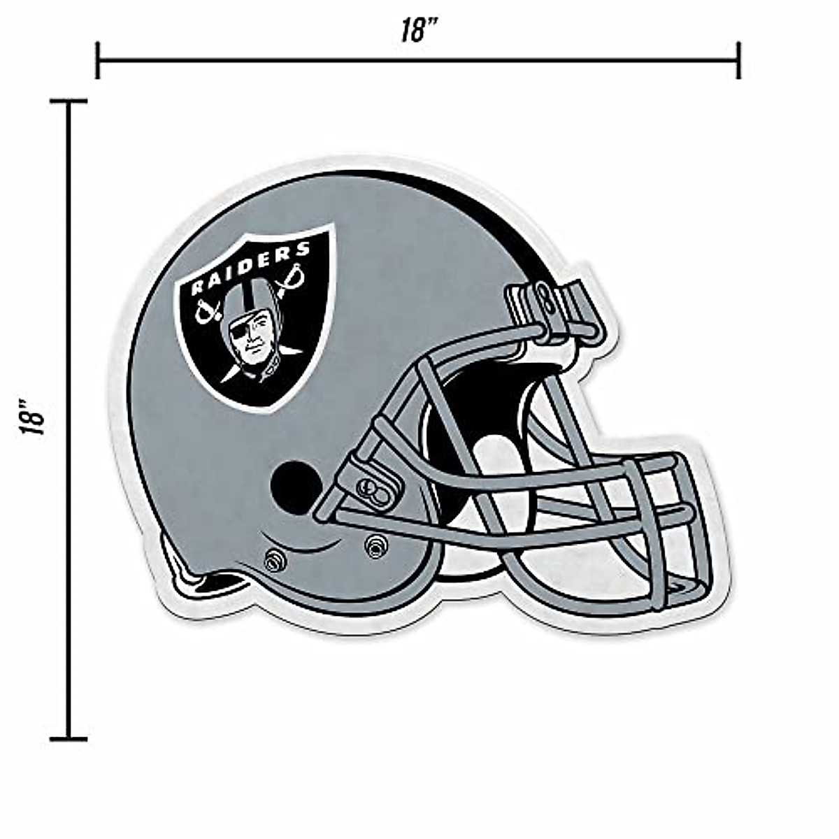 Rico Industries NFL Football Las Vegas Raiders Helmet Shape Cut Pennant - Home and Living Room Décor - Soft Felt EZ to Hang