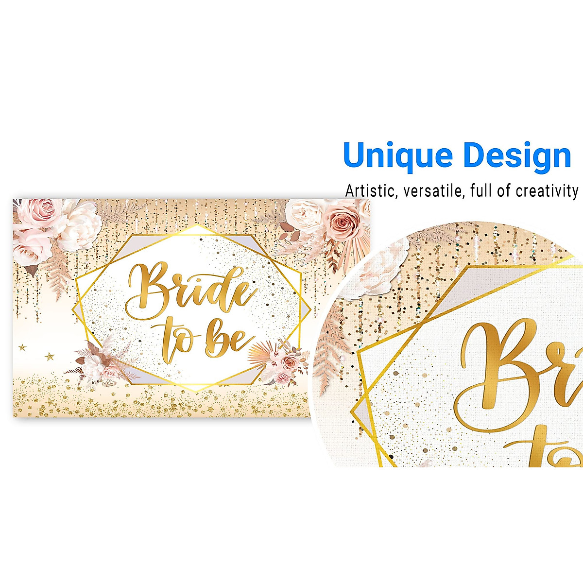 Funnytree Boho Bride to Be Backdrop Bridal Shower Engagement Wedding Miss to Mrs Party Supplies Flower Chic Background Banner Cake Table Decor Gift Favors Props Studio