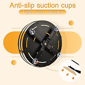 2 Tier Lazy Susan Organizer Metal Steel, Turntable Organizer for Table, Rotating Spice Rack Organizer for Cabinet Pantry Kitchen Countertop, Non Skid Suction Base, 10 inch, Black