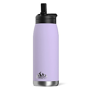 Hydrapeak Flow 32oz Insulated Water Bottle with Straw Lid, Waterbottle, Metal Water Bottle, Insulated Stainless Steel Water Bottles, BPA-Free & Leak-Proof, Straw and Handle (Lavender)