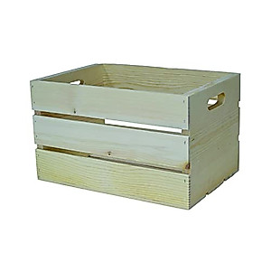 Poole & Sons Wooden Storage Crate with Hand Holes, 14 x 10 x 9 Inside Dimensions