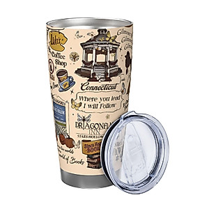 Stainless Steel Insulated Coffee Cup with Lid and Straw, 20 oz Gifts for Mom Girl Daughter Sister Friend Double Walled Stainless Steel Tumbler (silvery-D)