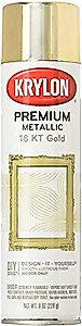 Krylon K01000A07 Premium Metallic Spray Paint Resembles Actual Plating, 18K Gold, 8 oz