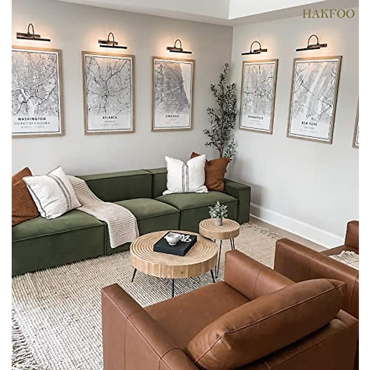 Uspeedy 2-Piece Farmhouse Wooden Coffee Table Set,Boho Coffee Table,Living Room Round Coffee Table Set,Nesting Table Round Wooden Finish with Ring Motif (Wood 1)