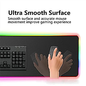 Gaming Mouse Pad Colorful Hexagon Shaped Large Led Mouse Pads XXL RGB Computer Mouse Mat Gaming Accessories Oversized Keyboard Desk Pad 300X600Mm