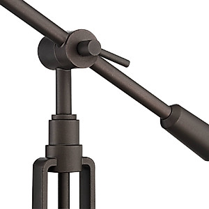 Franklin Iron Works Turnbuckle Rustic Farmhouse Desk Lamp 25" High with USB Charging Port Oil Rubbed Bronze LED Adjustable Metal Shade for Bedroom Living Room House Bedside Nightstand Home Office