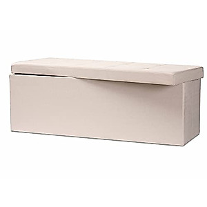 Baxton Studio Haide Modern and Contemporary Beige Fabric Upholstered Storage Ottoman