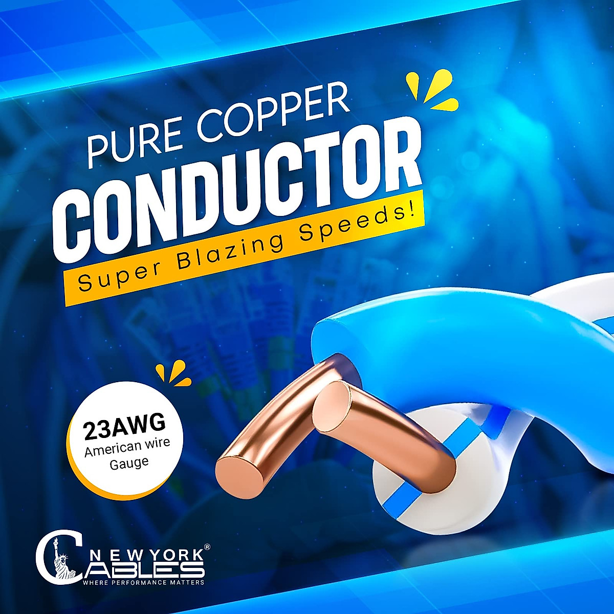 NewYork Cables Cat6 Shielded Plenum Cable 1000FT - 100% Solid Bare Copper Conductors - PoE++ Support, 23 AWG, 550MHz Overall Foil Shield (F/UTP) - Boost Your Networking & Gaming with 10GB High Speed