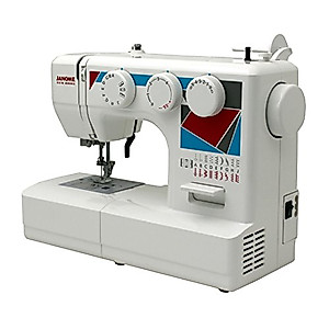 Janome MOD-19 Easy-to-Use Sewing Machine with 19 Stitches, Automatic Needle Threader and 5-Piece Feed Dogs,white