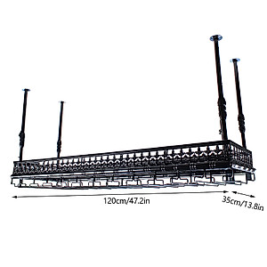 DYRABREST Industrial Retro Wine Glass Rack Under Cabinet Hung 48 Goblet Vintage Metal Bar Wine Glass Hanging Rack for Home Kitchen Bar (48 Goblet Black)