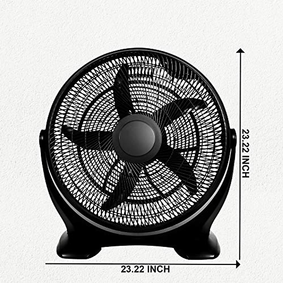 Simple Deluxe 20 Inch 3-Speed Plastic Floor Fans Oscillating Quiet for Home Commercial, Residential, and Greenhouse Use, Outdoor/Indoor, Black (HIFANXFLOOR20PLATICEXP)